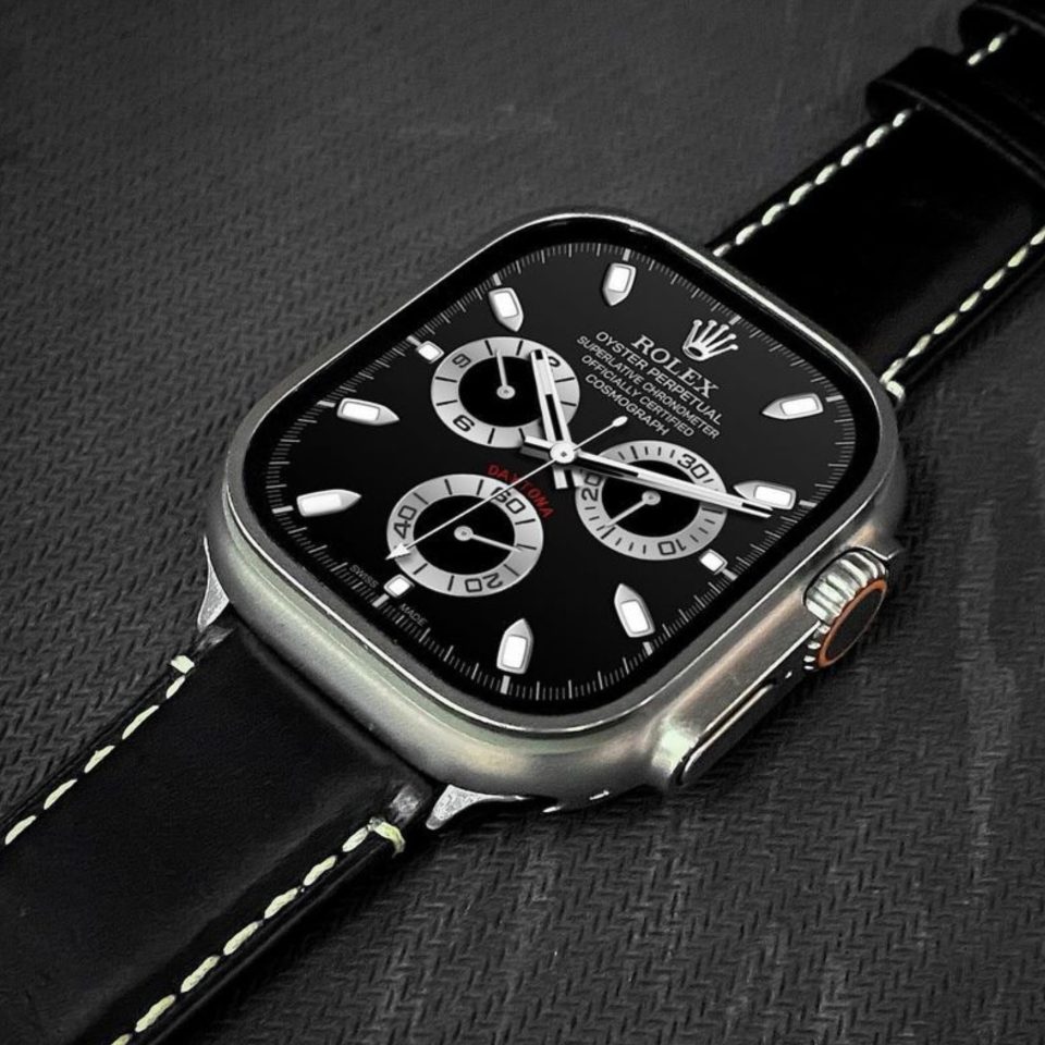 ROLEX DAYTONA BLACK SILVER EDITION Custom Face For Apple Watch – Zadigg